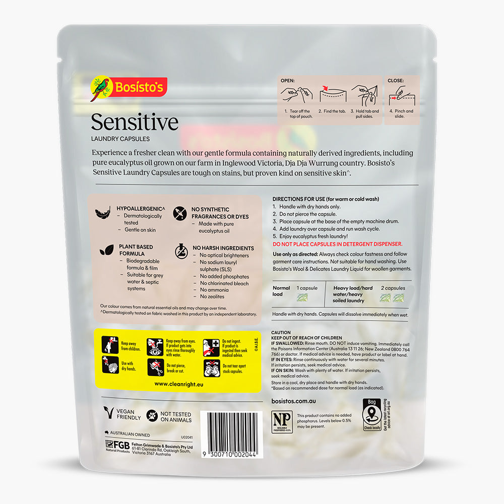 Sensitive Laundry Capsules 20 Pack | Gentle Clean for Delicate Skin